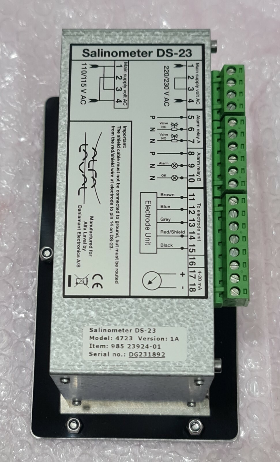 ALFA LAVAL DS-23 SALINOMETER VERSION 1A DS23 4723 ITEM: 985 23924-01 | eBay