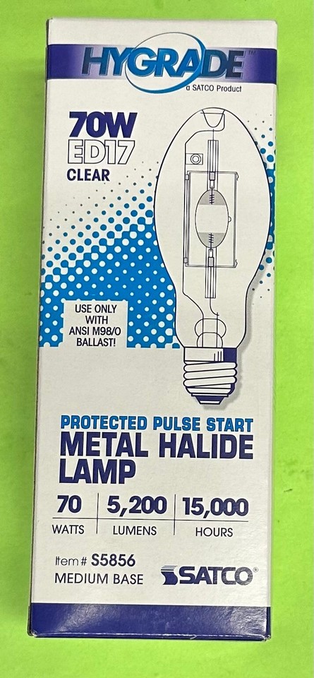 SATCO HYGRADE S5856 MP70/U/MED 70W METAL HALIDE MEDIUM BASE LIGHT BULB ...