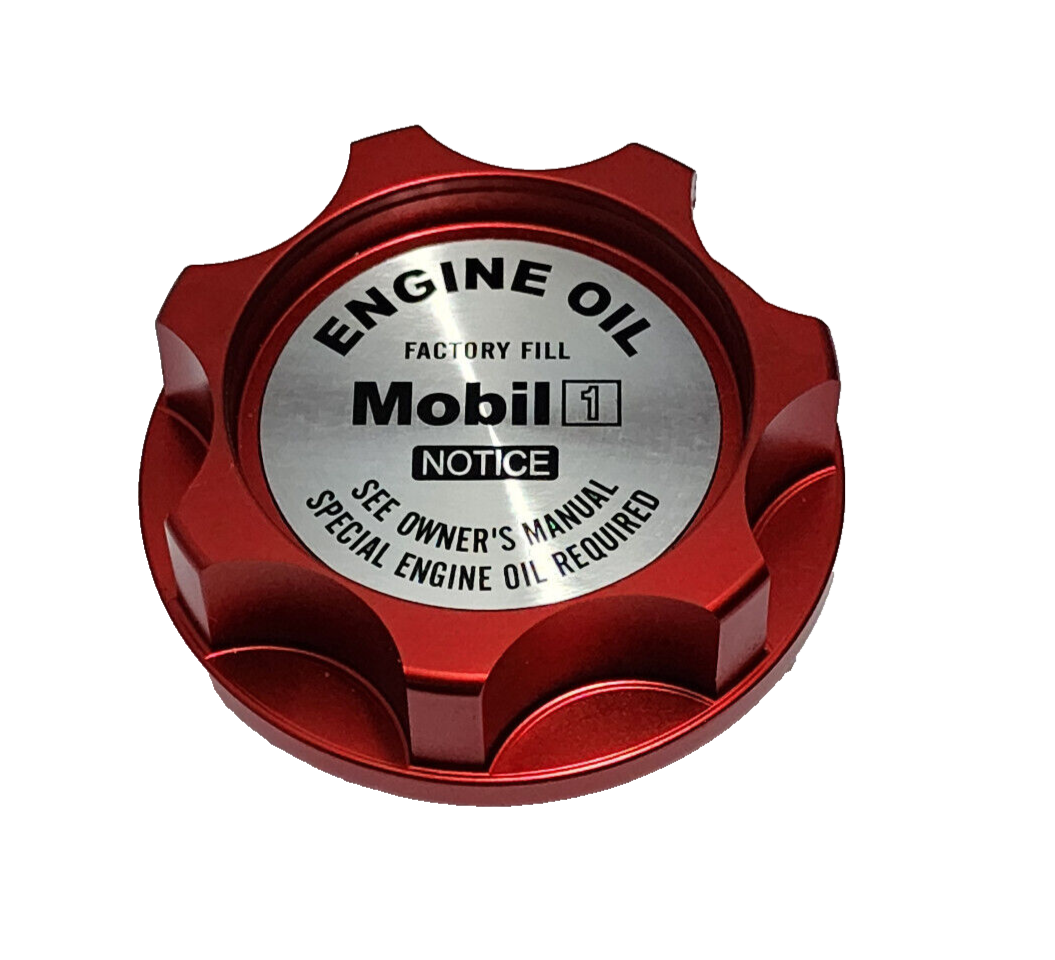 RED BILLET ENGINE OIL FILLER CAP MOBIL 1 FOR TRD COROLLA TACOMA TUNDRA ...