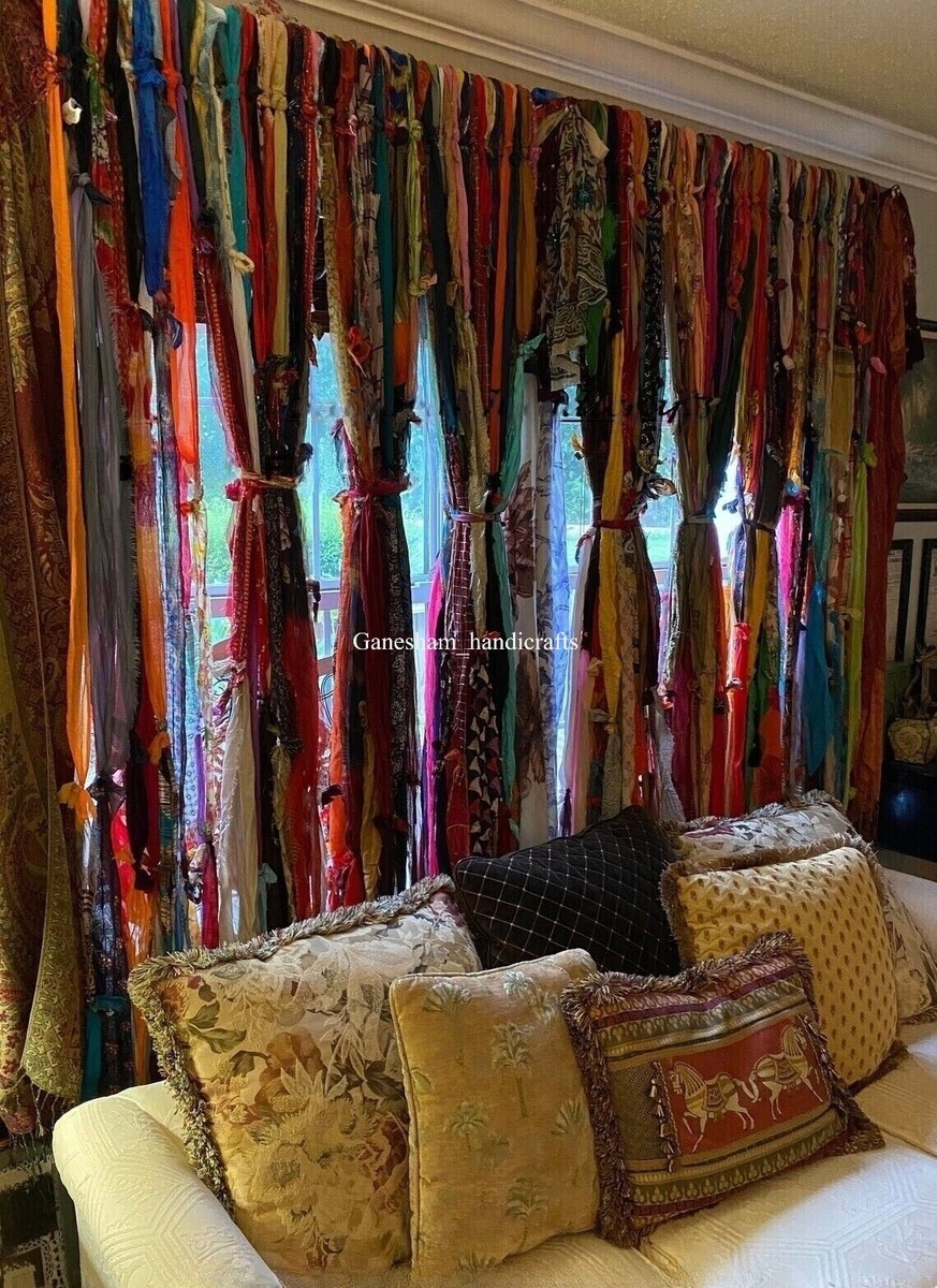 Gypsy Style Living Room Curtains Farmhouse Multicolor Boho Curtains