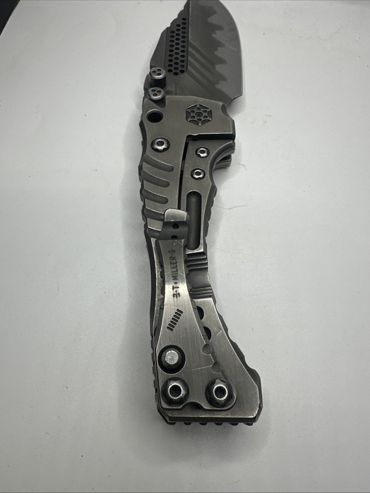 Large Z-Wear Steel Blade Titanium Handle Tactic Folding Knife VTF161 | eBay