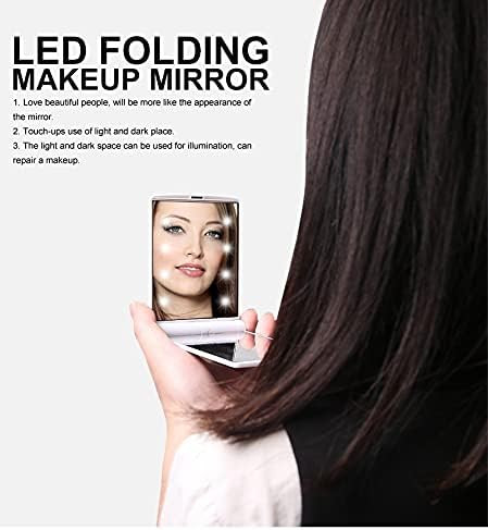 LED Compact Mirror for Women,Small Lighted 4"L x 3"W, Pink | eBay