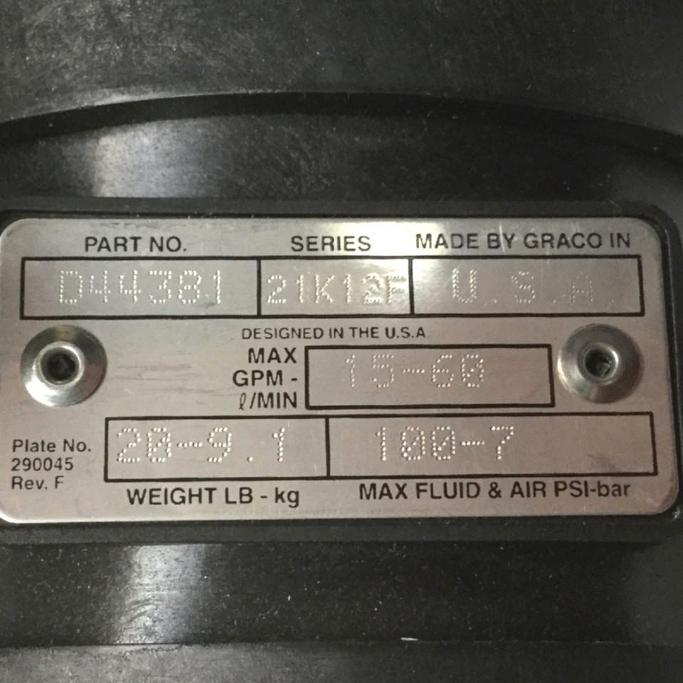 Graco D44381 Husky 716 SS Air-Operated Diaphragm Pump *With Remote ...