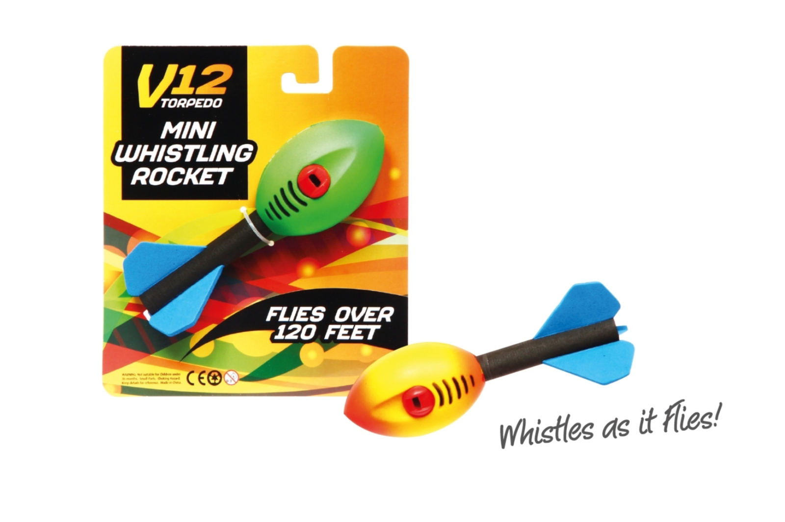 V12 Torpedo Mini Flying Whistling Rocket Throwing Toy Game Colour ...
