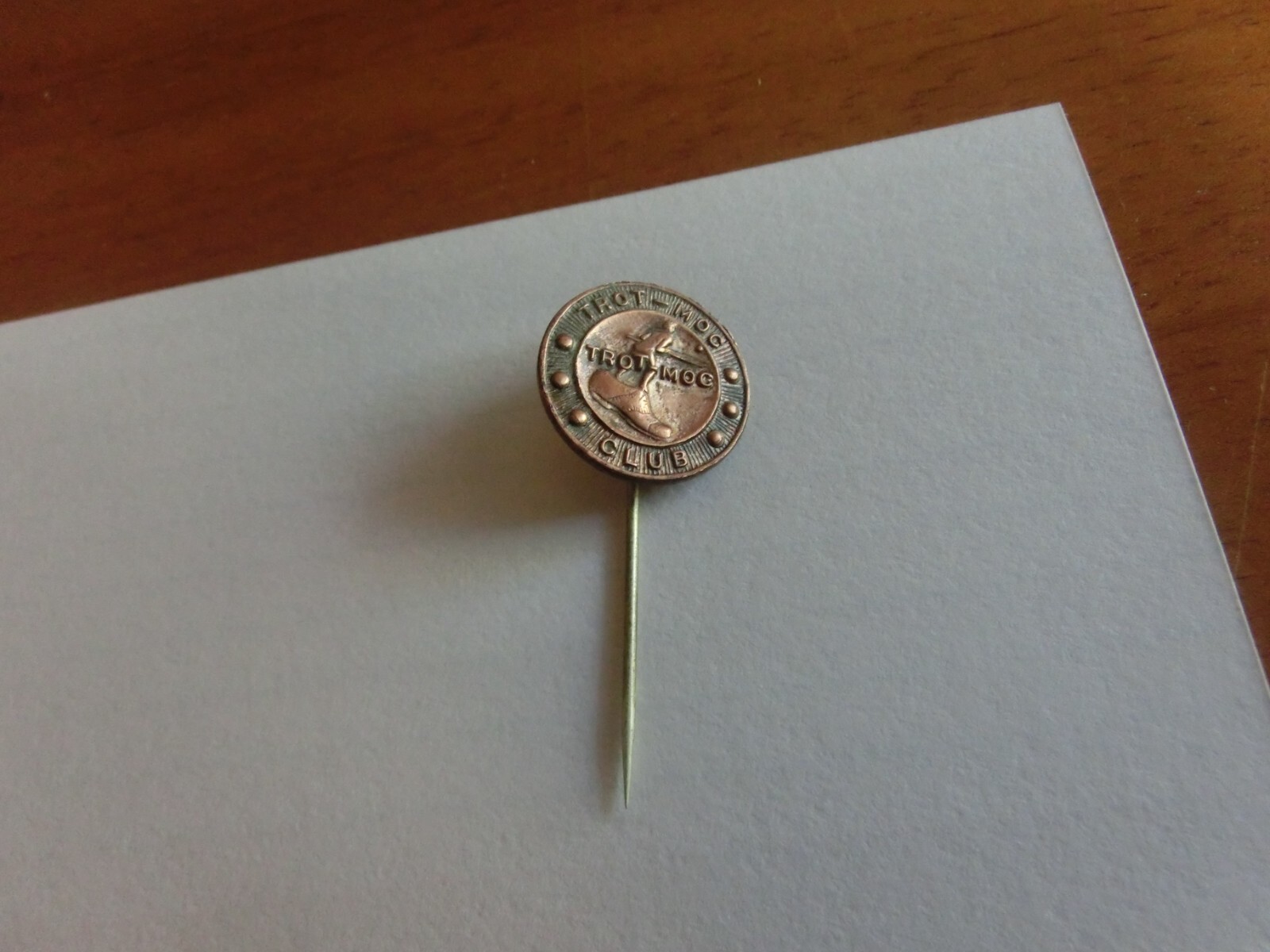 TROT -MOC SHOE CLUB ORIGINAL COPPER ADVERTISING PINBACK/STICK PIN | eBay