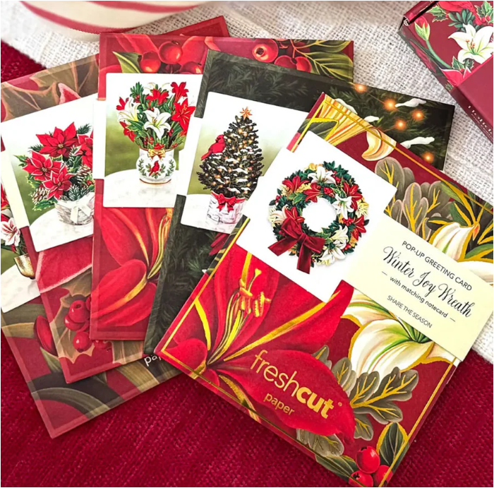 Fresh Cut Holiday Collection Five Festive Mini Pop-Up Cards Christmas ...
