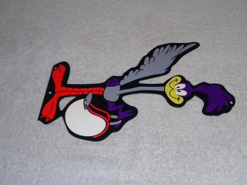 VINTAGE "ROAD RUNNER MOPAR PLYMOUTH BIRD" 12" METAL LOONEY TUNES ...