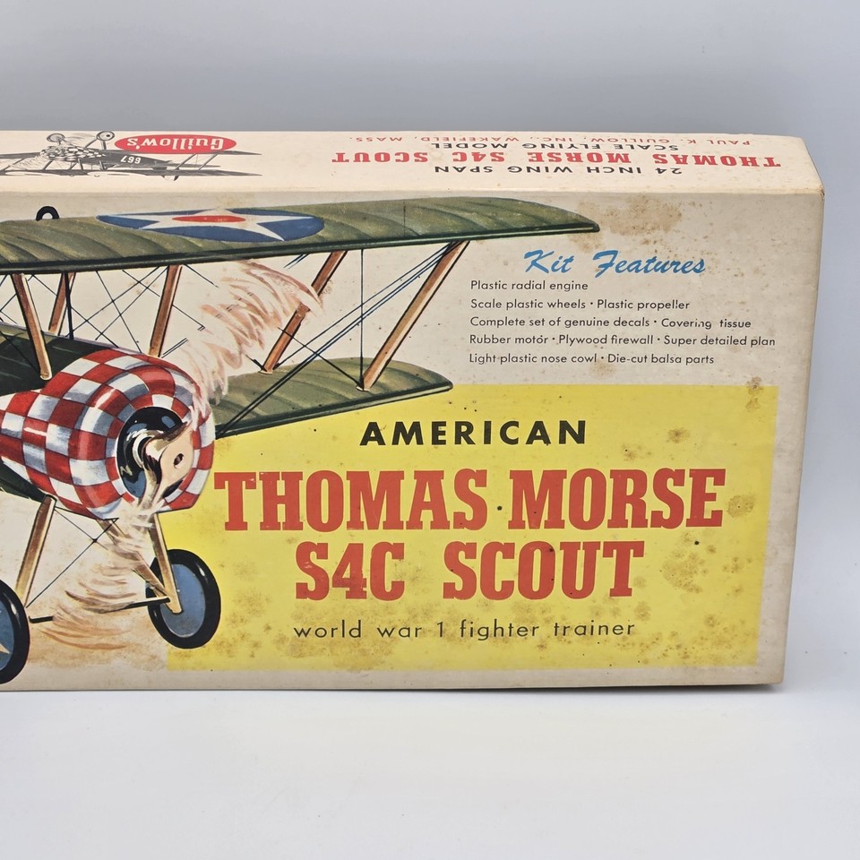 Vintage Guillow's Flying Model Kit Thomas Morse S4C Scout Airplane New ...
