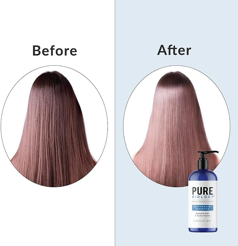 Pure Biology Premium RevivaHair Hair Growth Shampoo Biotin Shampoo 8oz ...