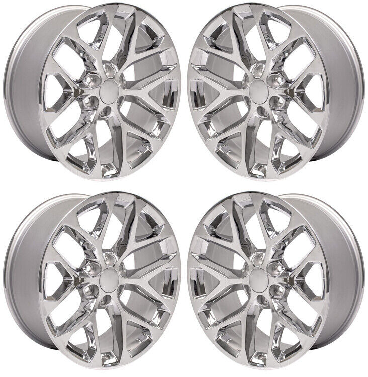 Chrome 22" Snowflake Wheels Rims For Chevy Silverado Suburban Tahoe Z71 ...