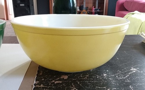 Vintage Pyrex Large 4 QT Primary Yellow Mixing Nesting Bowl #404 | eBay