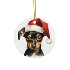 Hanging Ceramic Christmas Tree Ornament - Miniature Pinscher Puppy ...