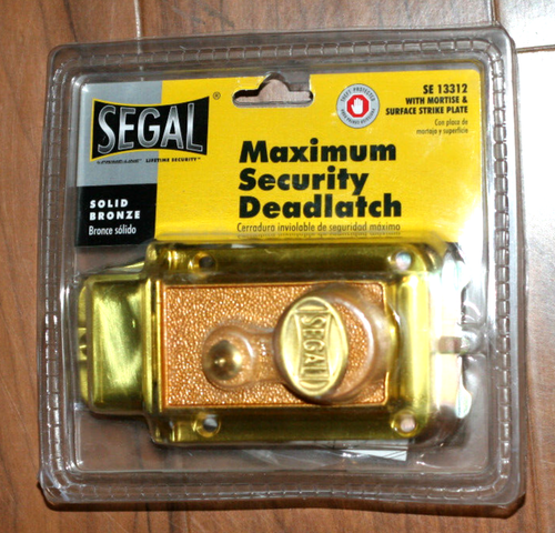 Segal SE 13312 Rim Deadlatch Maximum Security KEY LOCK Solid Bronze NEW ...