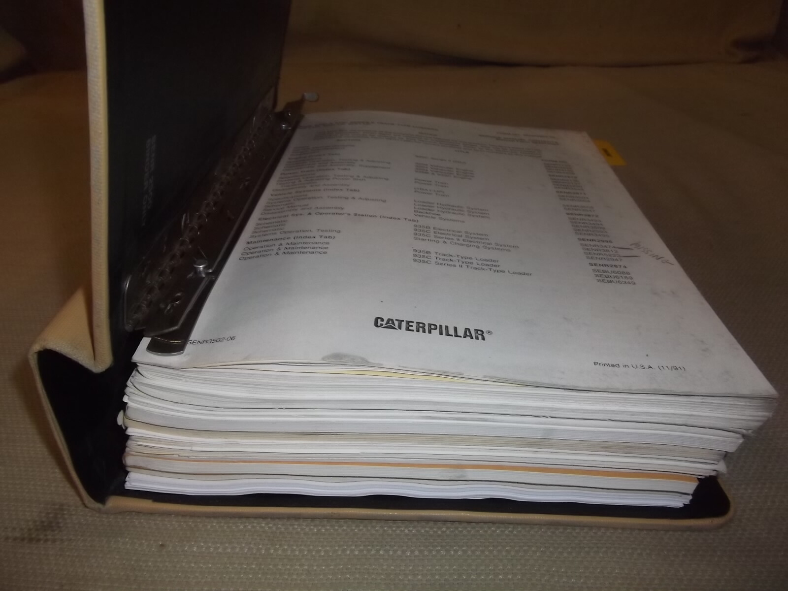 CAT CATERPILLAR 935B 935C SERIES II TRACK LOADER SERVICE SHOP REPAIR ...