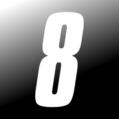 8 inch tall White Race Number 8 racing numbers decals motocross atv ...