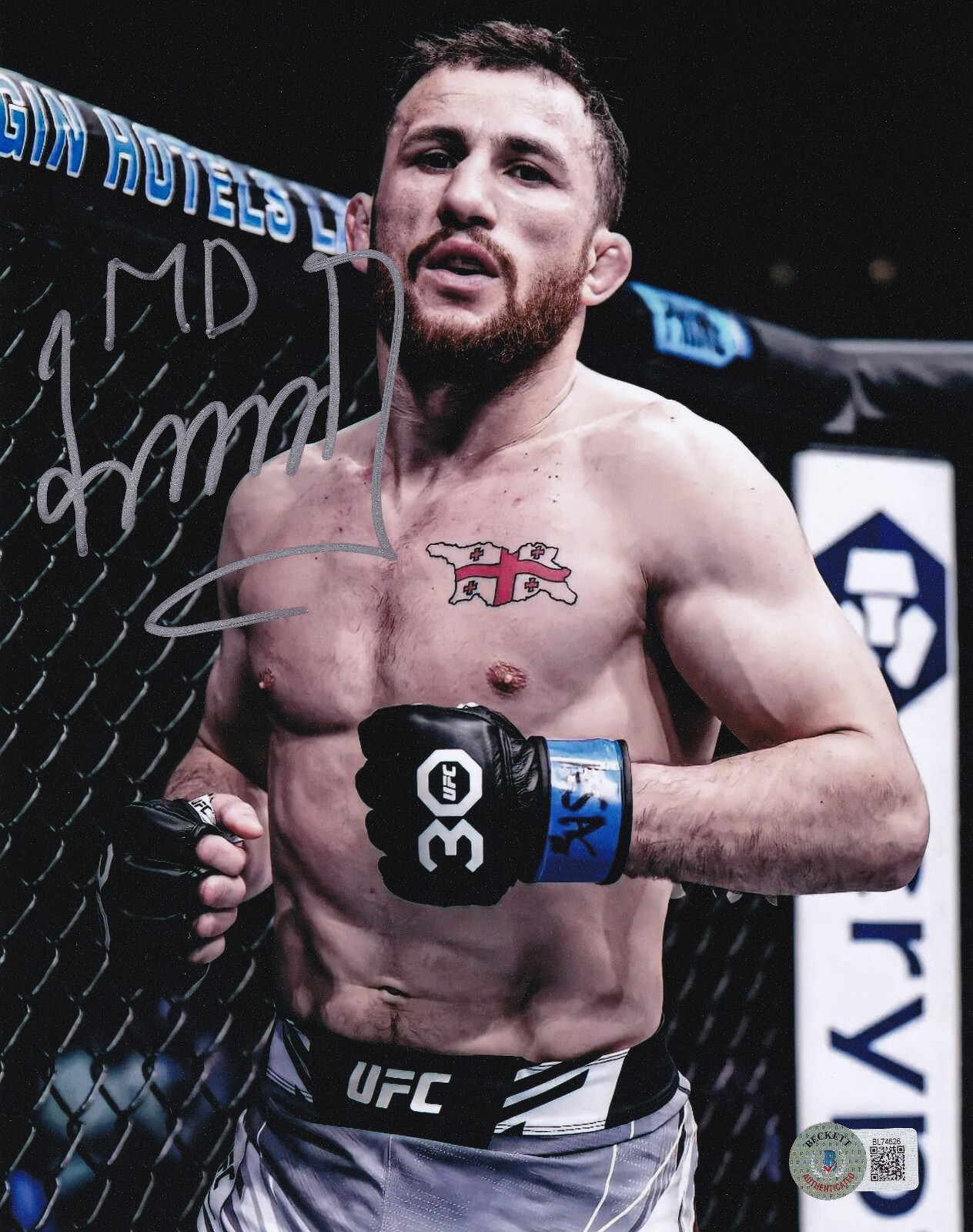 MERAB DVALISHVILI SIGNED AUTO'D 8X10 PHOTO BAS COA UFC 298 278 266 ...