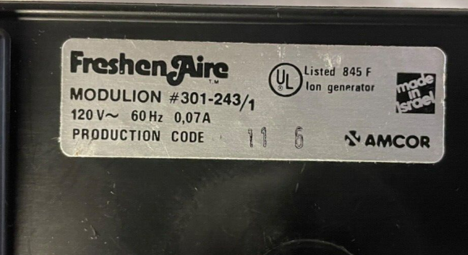 AMCOR FRESHENAIRE MODULION #301-243/1 - ION GENERATOR | eBay