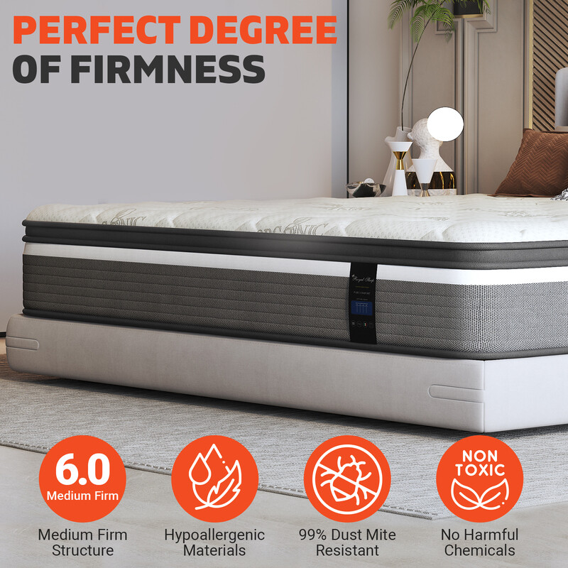 Royal Sleep Double Mattress 30cm Euro Top 9 Zone Pocket Spring Foam ...