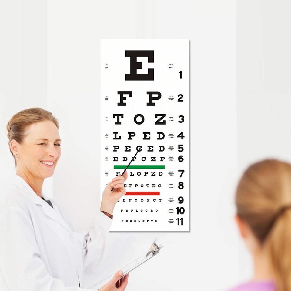 Snellen Eye Chart, Eye Charts 20 Feet Low Vision Eye Test Charts for ...