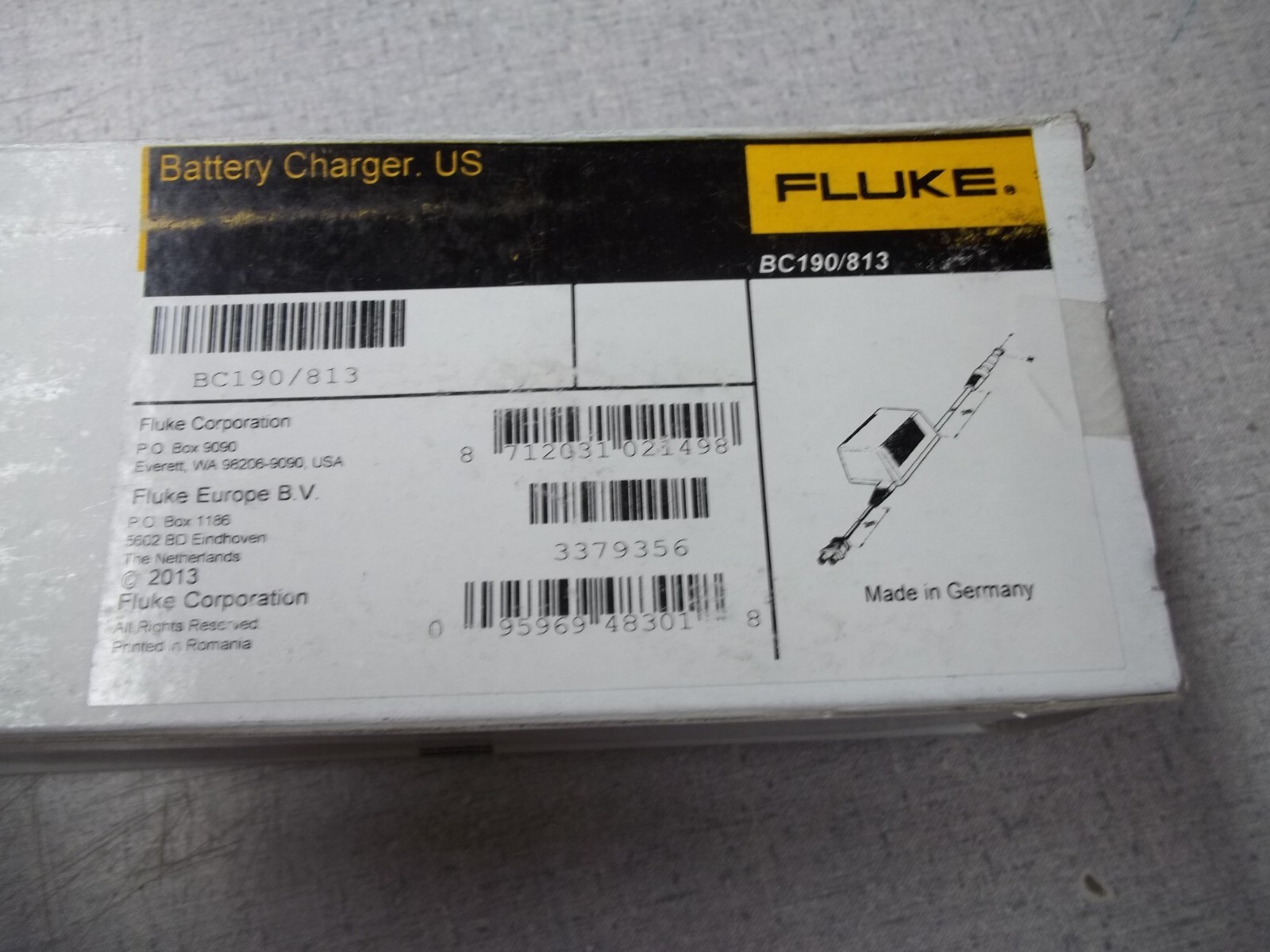 Fluke BC190/813 15W AC Line Voltage Adapter/Battery Charger for ...