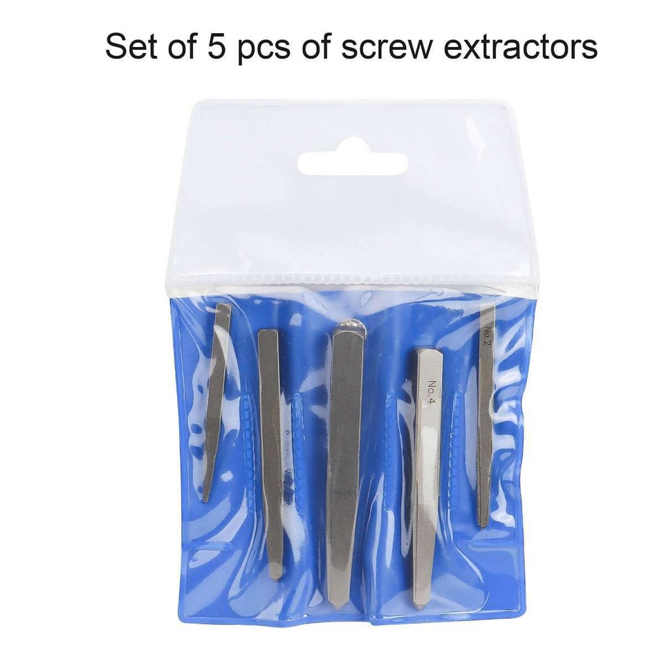5 Pcs/ Set Straight Fluted Screw Extractor Drill Square Easy Out ...