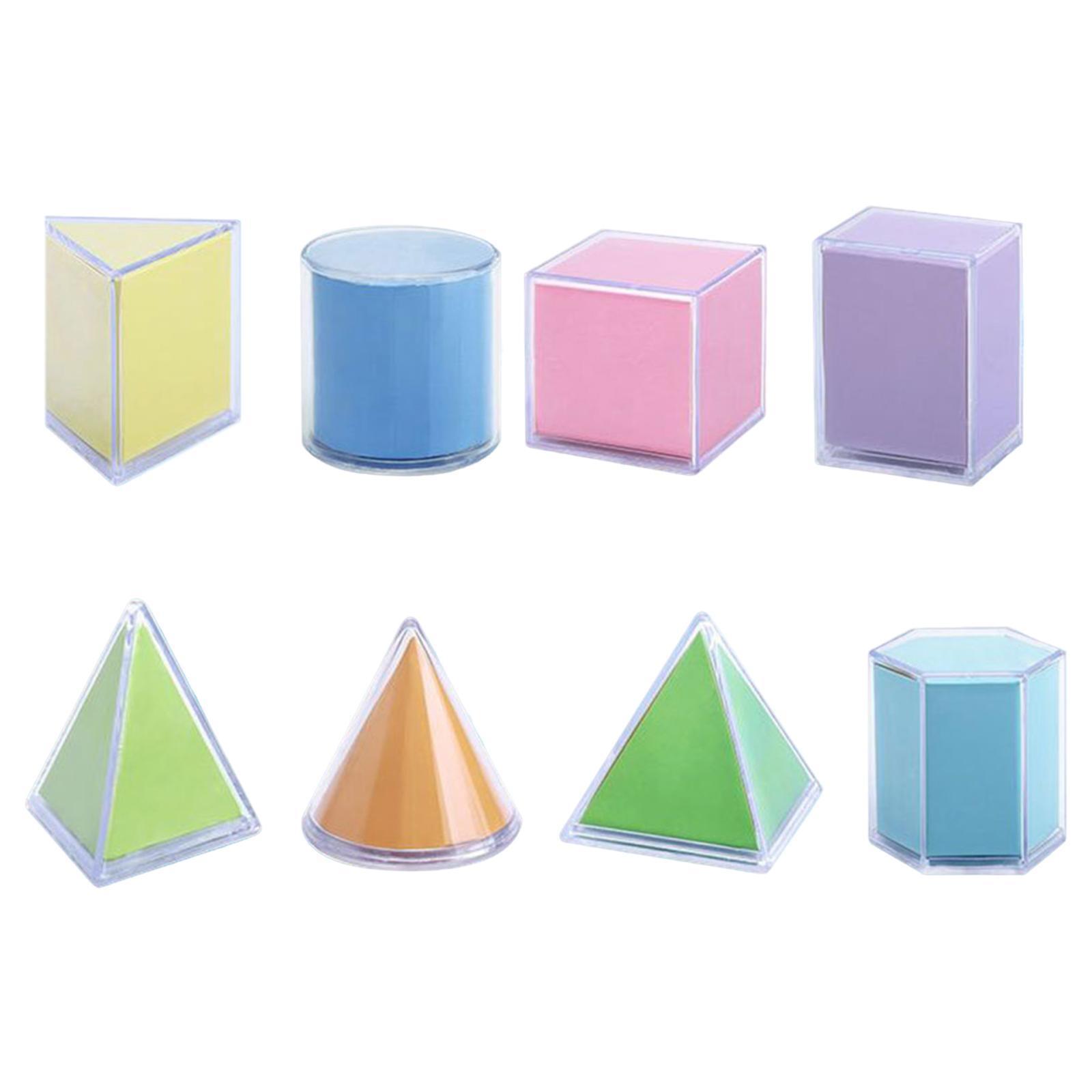 8x Transparent Geometric Shapes Math Learning Tools for Children ...