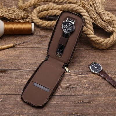 Quality Cowhide Genuine Leather Watch Bag Organiser Watch Storage ...