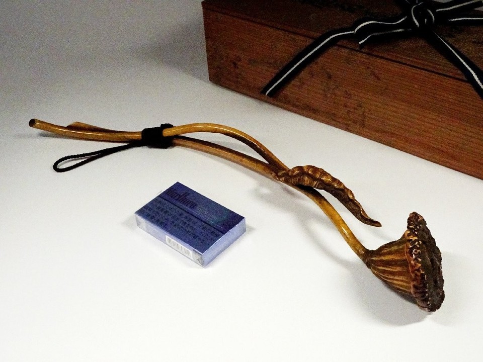 Edo Period Japanese Antler Ruyi Scepter Lotus Pod Carving Buddhist Art ...