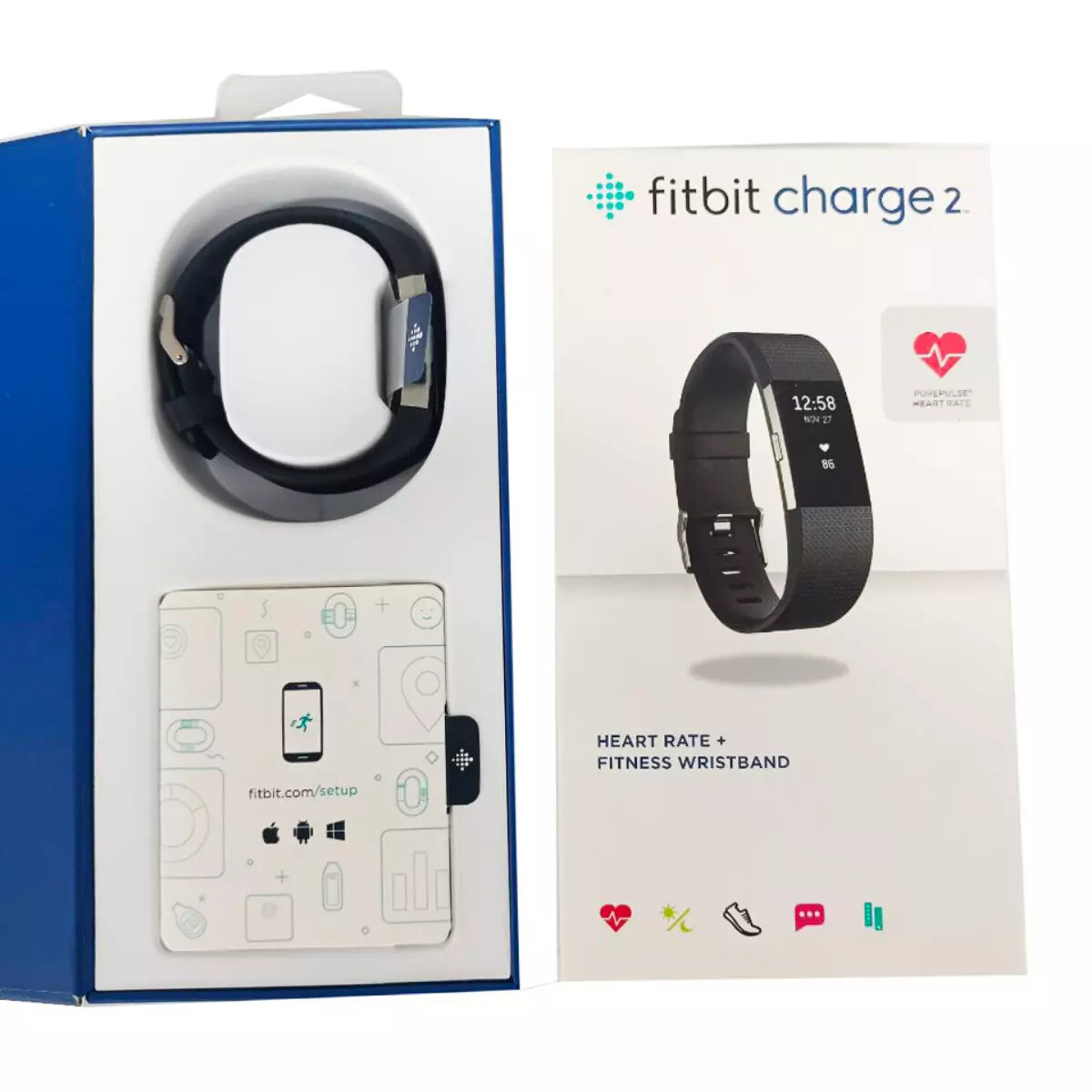 NEW Fitbit Charge 2 HR Fitness Activity Tracker- Black/Blue/Purple/Gold ...