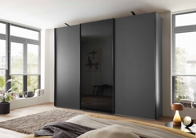 LUXURY WARDROBE DESIGNER GERMAN FITTED BEDROOM MATT WHITE BLACK ...