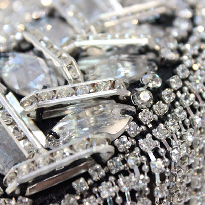 Shoulder Brooch Tassels Rhinestones Jewelry Handmade Shiny Epaulet ...