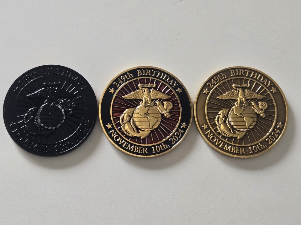 Set of (3) - 2024 United States Marine Corps Challenge Coin USMC ...