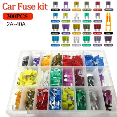 300 PCS 2-40A Mini Car Fuses Micro Bike Van Auto Fuse Mini Blade Set w ...