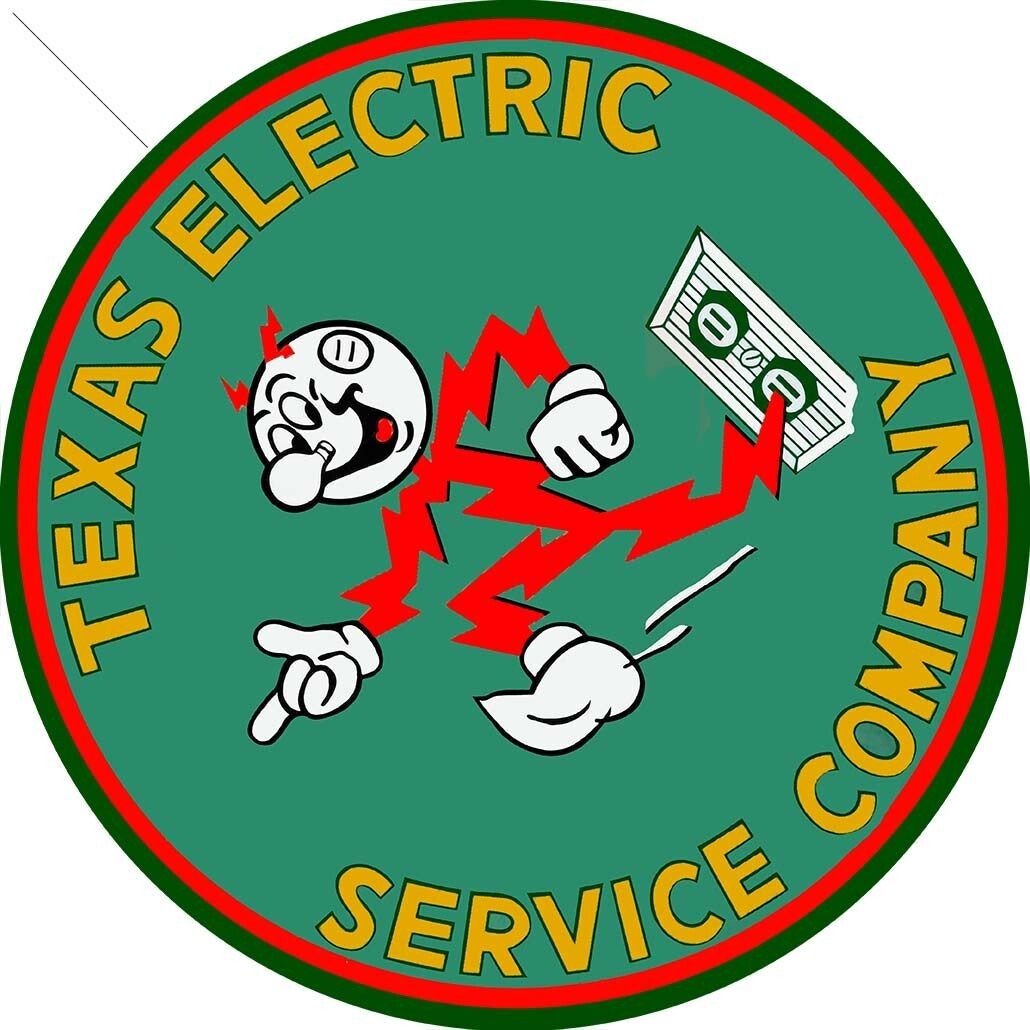 Texas Electric Sparky Advertising Round Cut Metal Sign | eBay