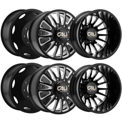 20x8.25 8x165.1 -232mm Cali Off-Road Summit Dually Black Wheels 20 Inch ...