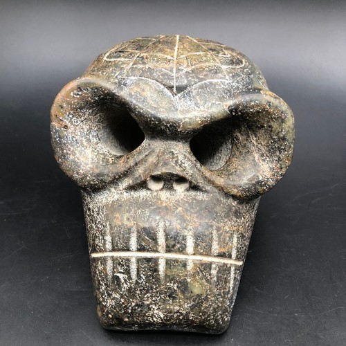 China Hongshan Culture Old Hetian Jade Human Skeleton Skull Head Statue ...