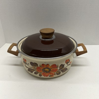 Vtg Moneta Dutch Oven With Lid #20 Floral Italian Cookware 1970’s Retro ...
