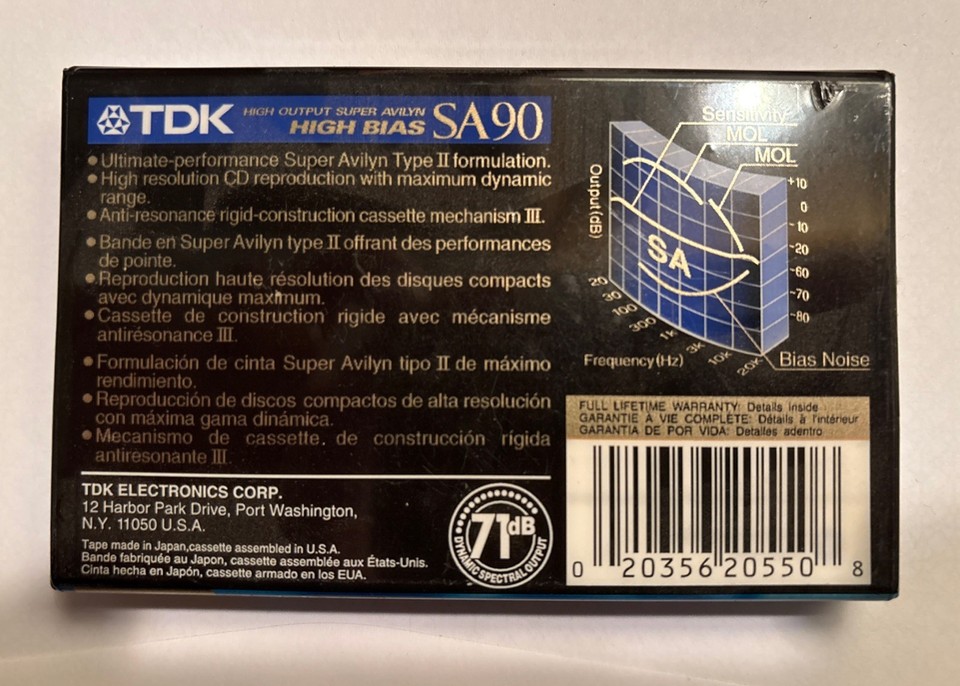 TDK SA-90 High Bias Super Avilyn IEC II/Type II Cassette Tape ...