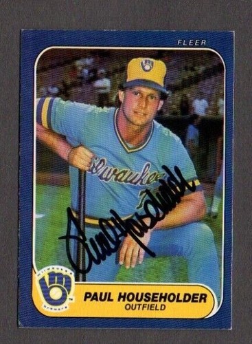 Paul Householder 1986 Fleer authentic autographed card Brewers | eBay