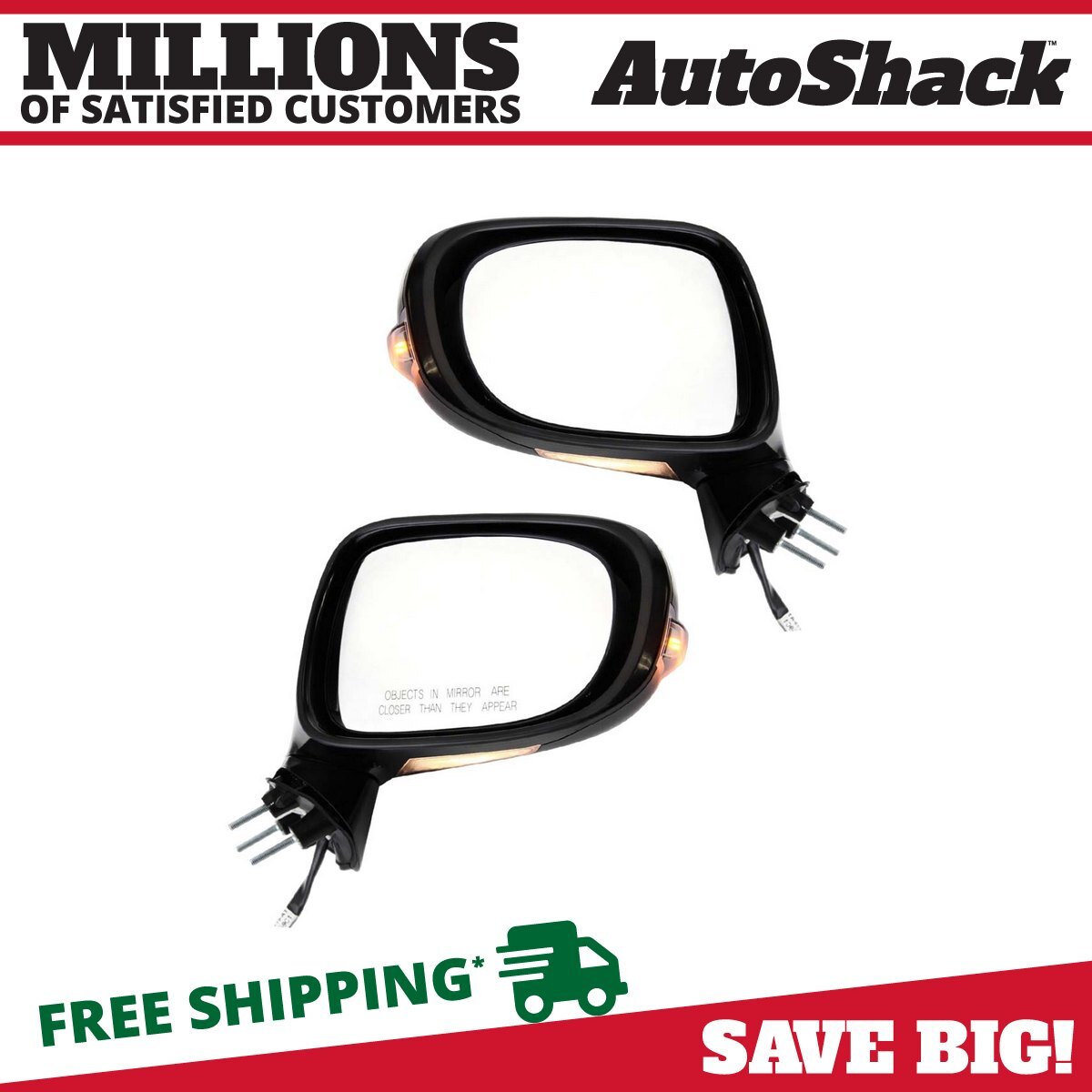 Driver and Passenger Side Mirrors Power Heated Pair 2 for 2009-2013 ...