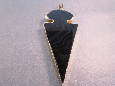 Black Agate Arrowhead Pendant 1pc | eBay
