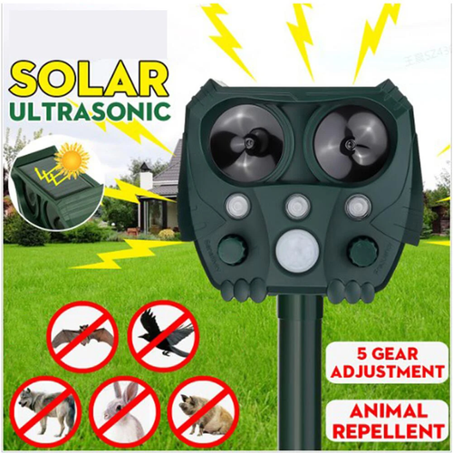 Solar Ultrasonic Garden Deterrent Animal Repeller Bird Cat Pest Fox ...