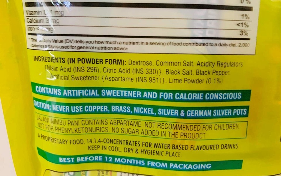 Jalani Nimbu Pani Packet (30 Sachet of 5g Each), 150g | eBay