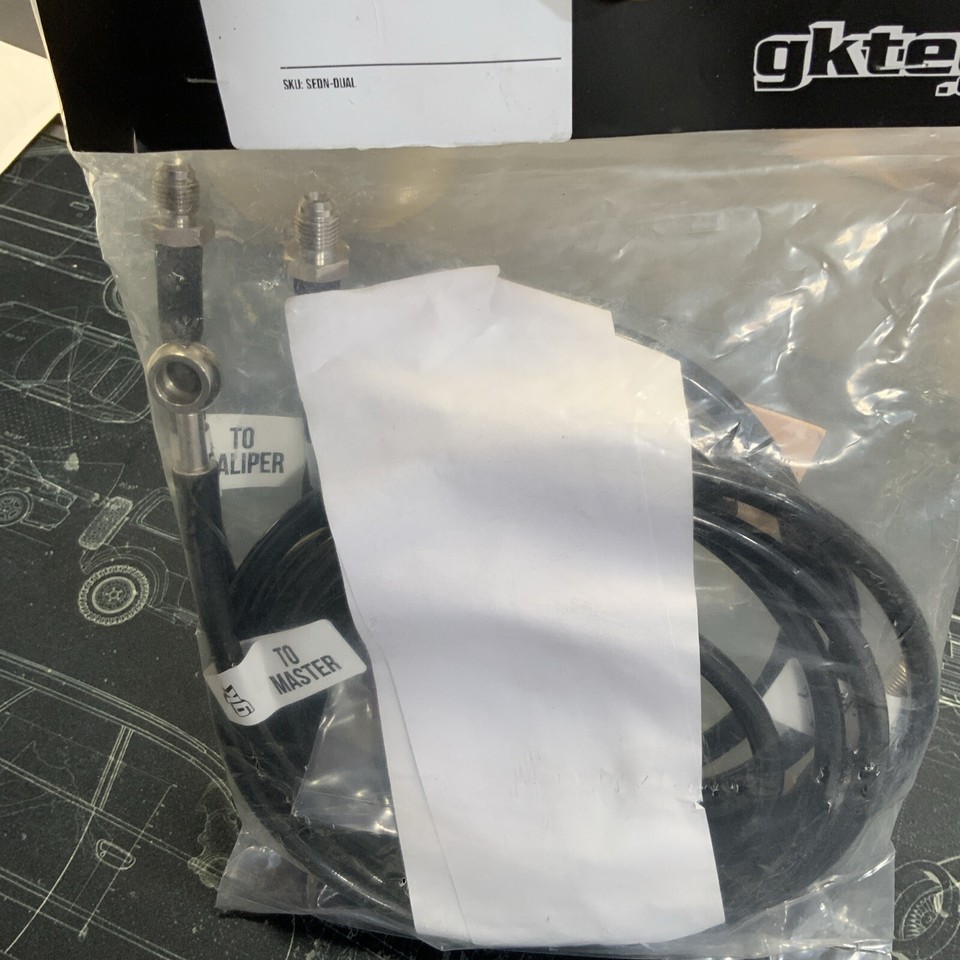 GKTECH SEDN-DUAL Z33 350z/Z34 370z/G35/G37 SS braided hydraulic ebrake ...