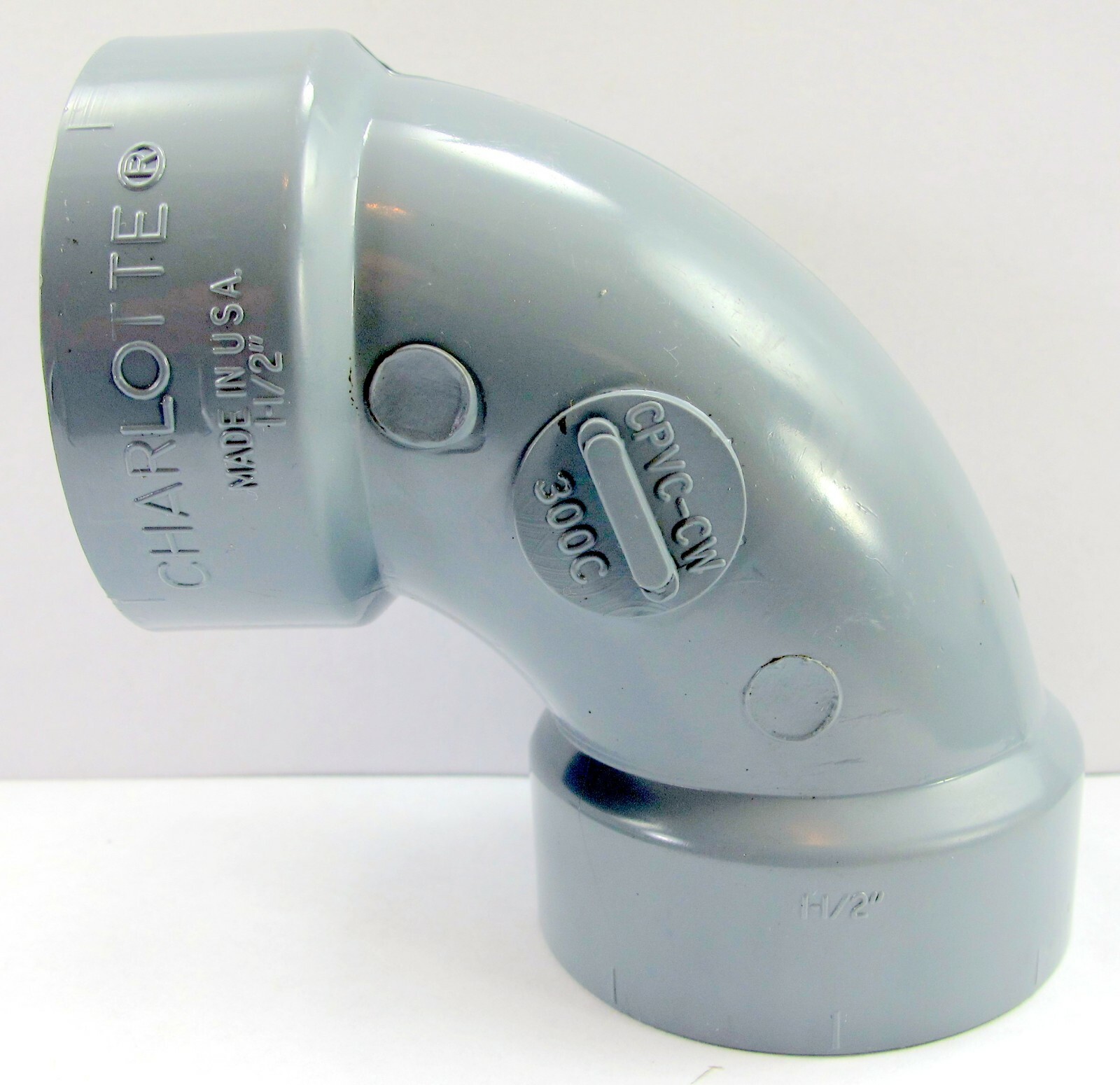 Chemdrain AW-300C Schedule 40 DWV CPVC 90° Elbow 1-1/2" Pipe Size Hub x ...