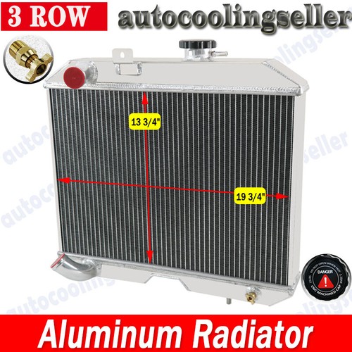 3-Row Aluminum Radiator Fit Jeep Willys CJ2 CJ3 M38 MB 1941-1952 2.2L ...