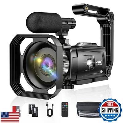 Hojocojo 4K Video Camera Camcorder, Video Recorder 4K 60fps 48MP | eBay