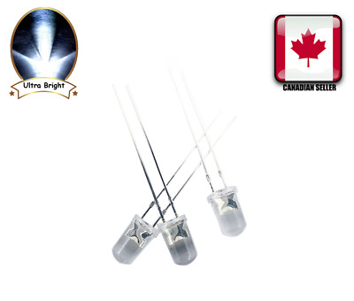 Ultra Bright White LED Diode – 5mm Clear – Pack of 100 – Canadian ...