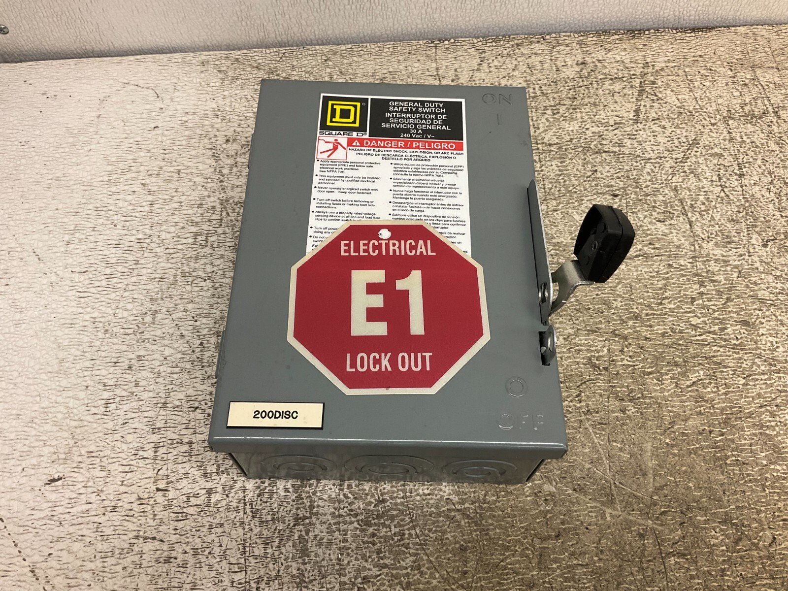 Square D D221N General Duty Safety Switch 240 VAC 30 A D22IN (TSC) | eBay