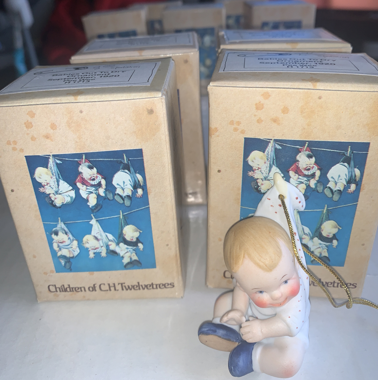 Children of C H Twelvetrees Babies Out To Dry Ornament H 1713 PEE WEE ...